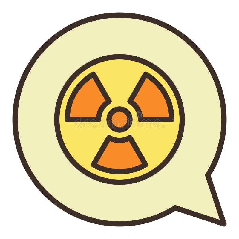 Round Radiation Symbol Inside Speech Bubble Vector Colored Icon or ...