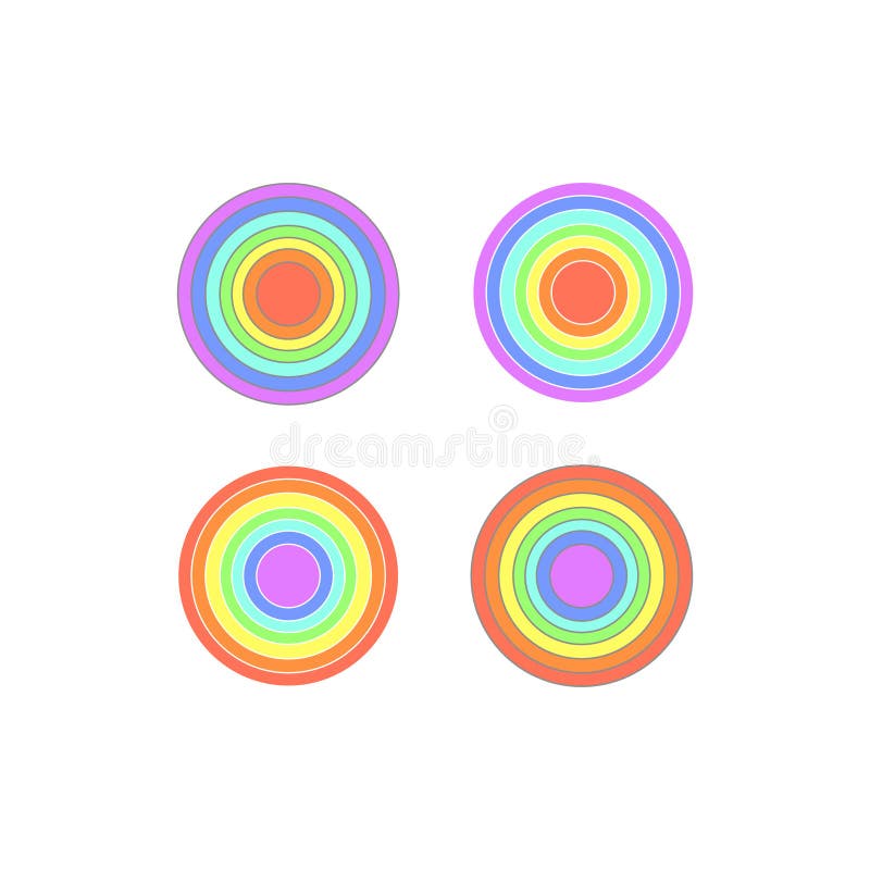 Round rainbow set stock vector. Illustration of circle - 81330182