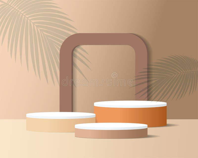 Round Realistic Stand on Pedestal Geometric. Background Vector Scene ...