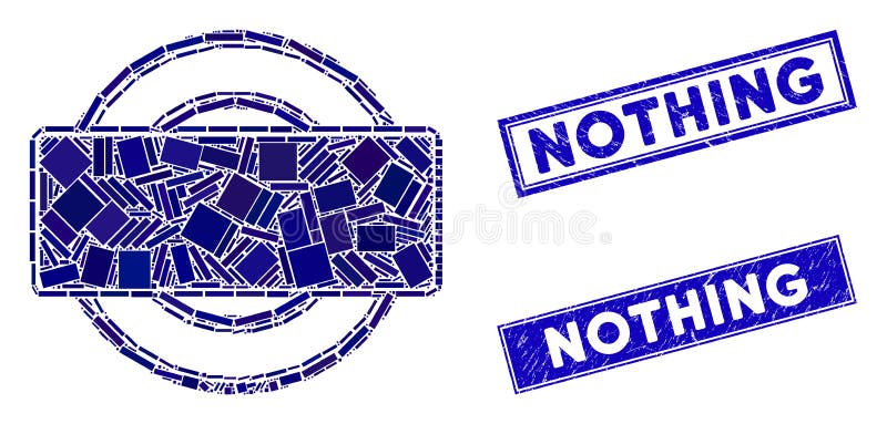 Round and Rectangle Frame Mosaic and Grunge Rectangle Nothing Stamp ...
