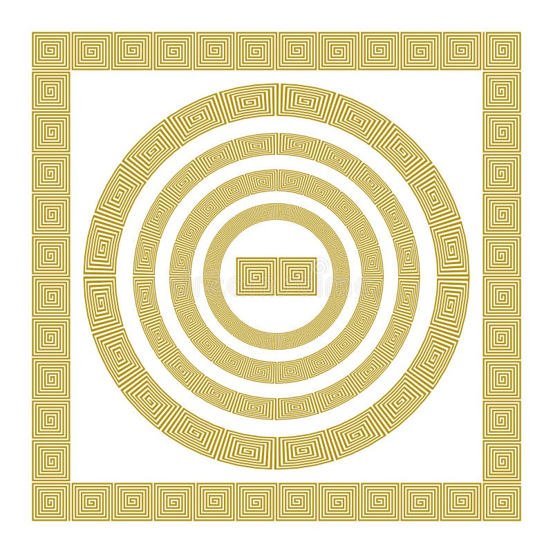 Greek Frame. Meander Pattern Border Rectangle. Greek Square Frame ...