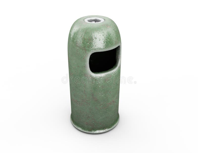 Round Recycle Bin - Green Color, 3D Render Stock Illustration ...