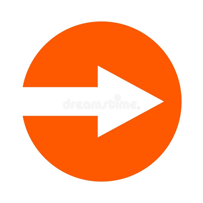 Round Red Button with Arrow Showing Right Stock Illustration ...
