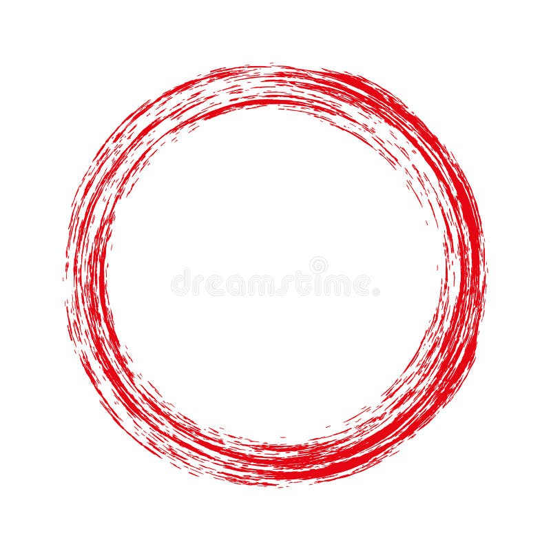 Round Red Frame with Grunge. Vector Illustration Stock Vector ...
