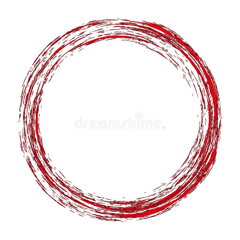 Round Red Frame with Grunge. Vector Illustration Stock Illustration ...