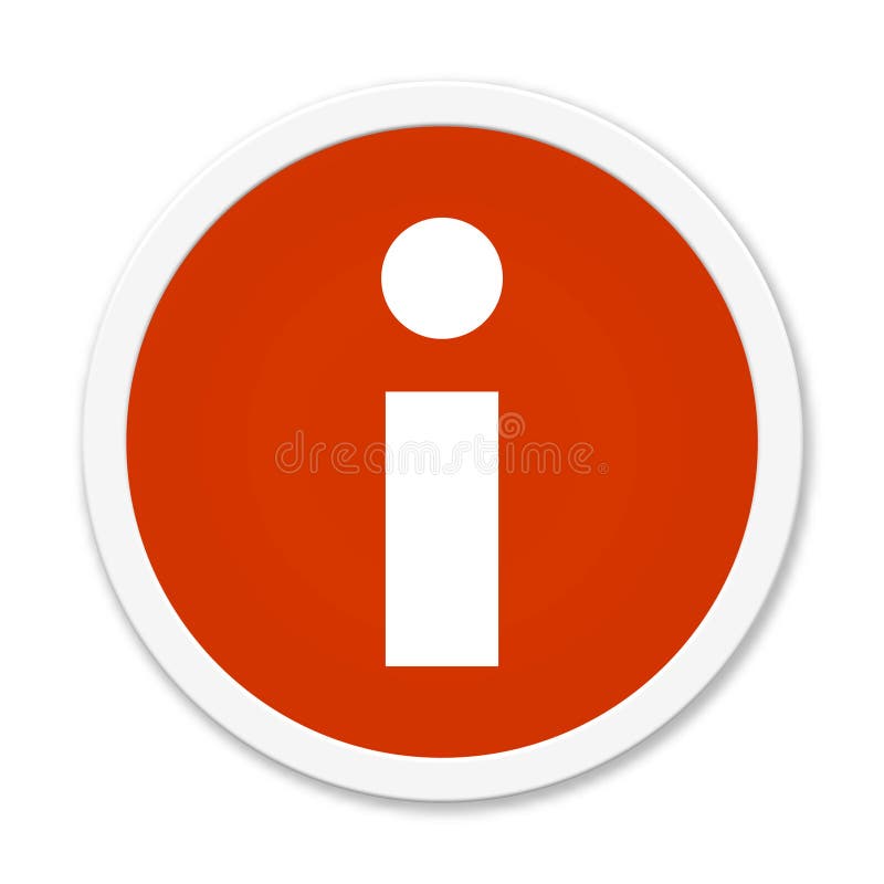 Round red Info Button stock illustration. Illustration of sign - 125242258