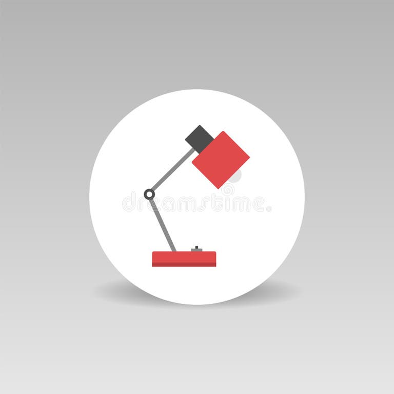 Round Red Lamp Vector Icon Interior Design Stock Vector - Illustration ...
