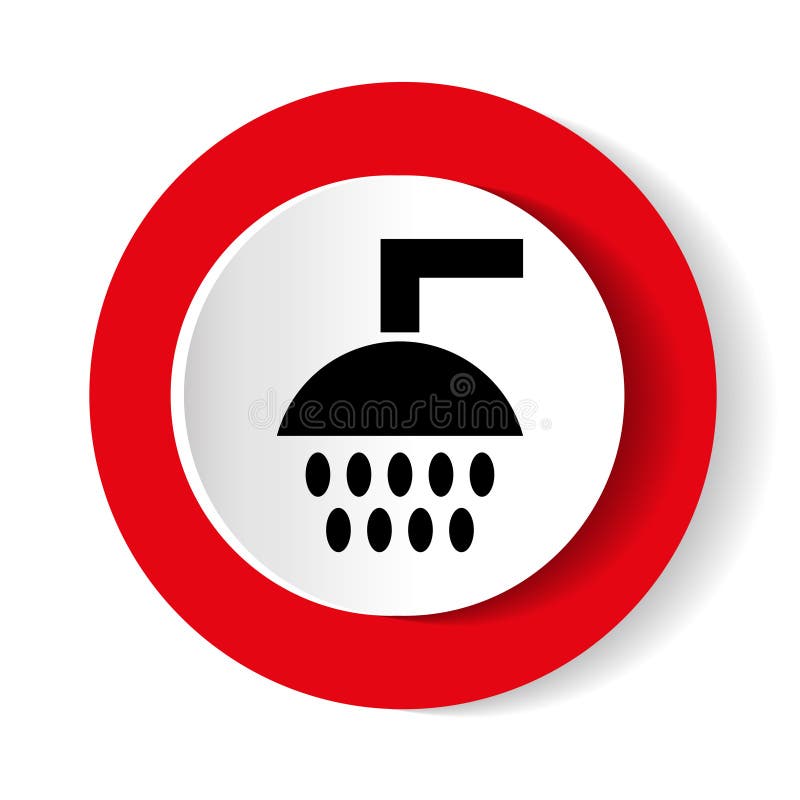 Round Red Shower Icon. Vector Illustration Stock Vector - Illustration ...