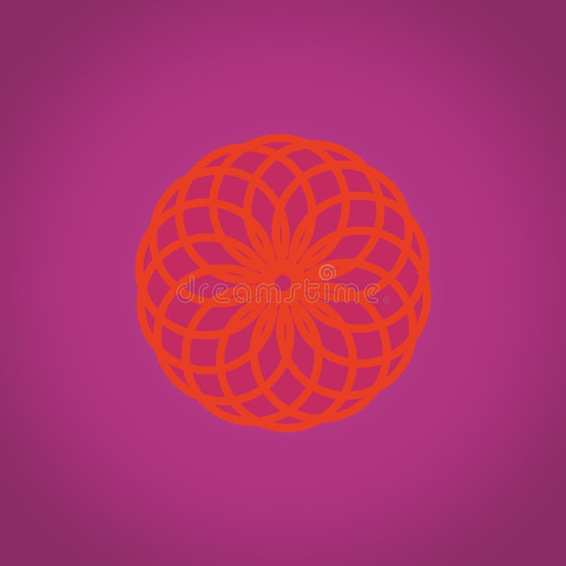 Round Red Design on Purple Background Stock Illustration - Illustration ...