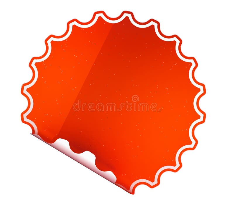 Round Red sticker or label stock illustration. Illustration of price ...