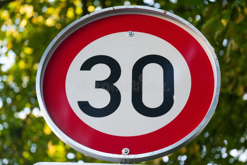 Round Red Traffic Sign Showing 30 Speed Limit Stock Photo - Image of ...