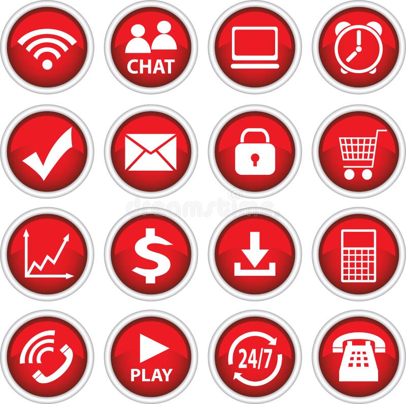 Red Sticker Mobile Phone Icons Stock Vector - Illustration of button ...