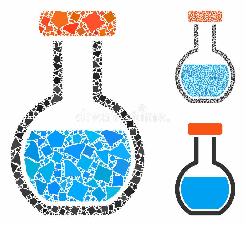 Round Retort Composition Icon of Unequal Items Stock Illustration ...