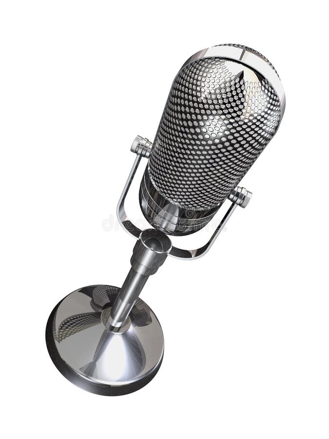 Round retro microphone stock illustration. Illustration of abstract ...