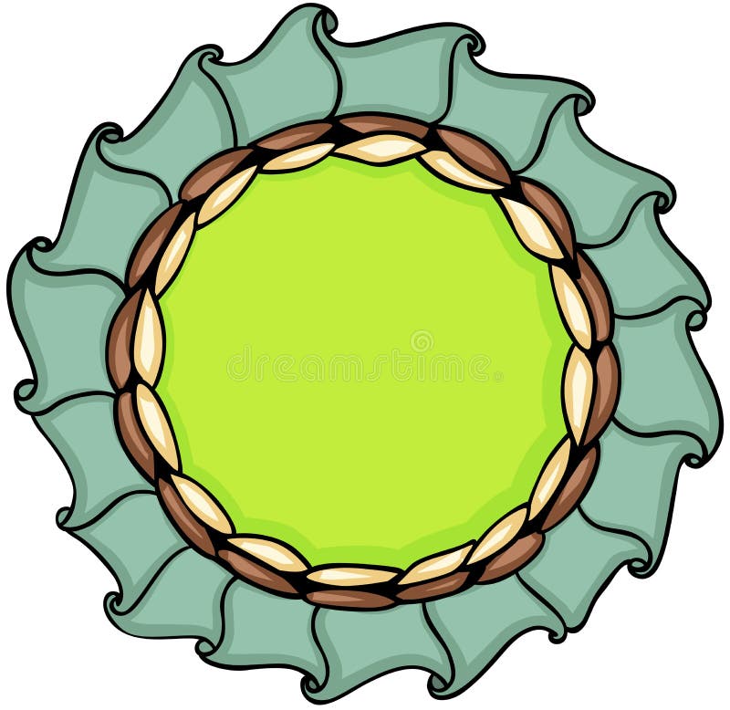 Round Ribbon Frame with Anchor and Rope. Sea Vintage Label on Black ...