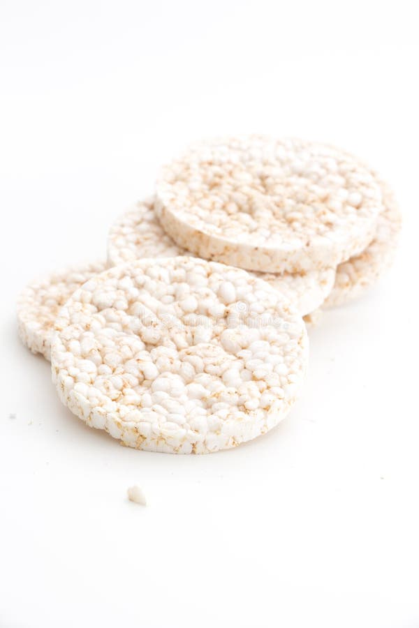 Round Rice Cakes/ Crackers, on White Stock Photo - Image of crackers ...