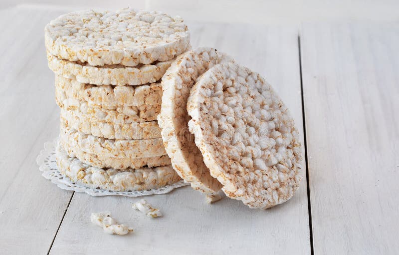 Round rice cakes stock image. Image of bread, health - 74741137