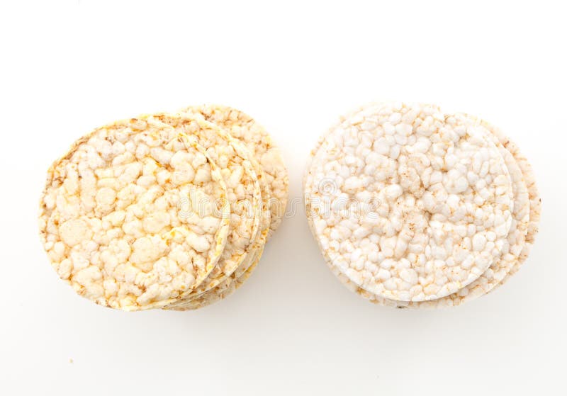 Round Rice Cakes/ Crackers, on White Stock Photo - Image of crackers ...