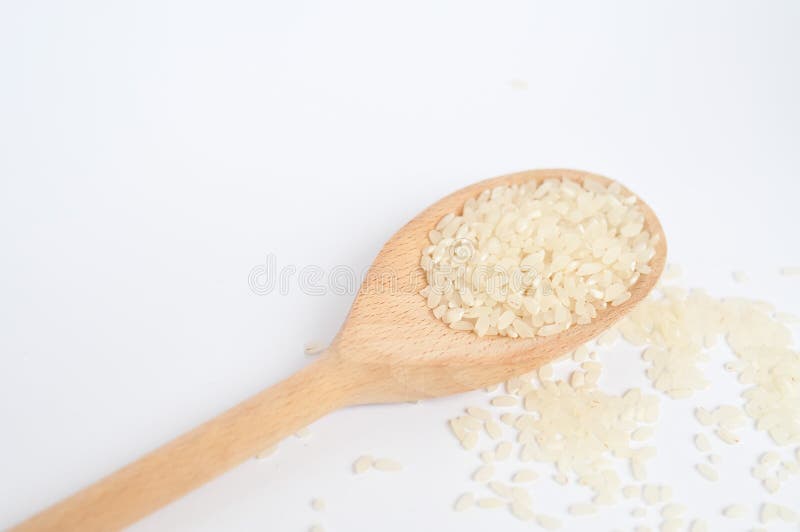 Round Rice on White Background Chinese Food Stock Image - Image of ...