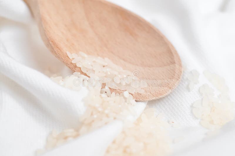 Round Rice on White Background Chinese Food Stock Image - Image of ...