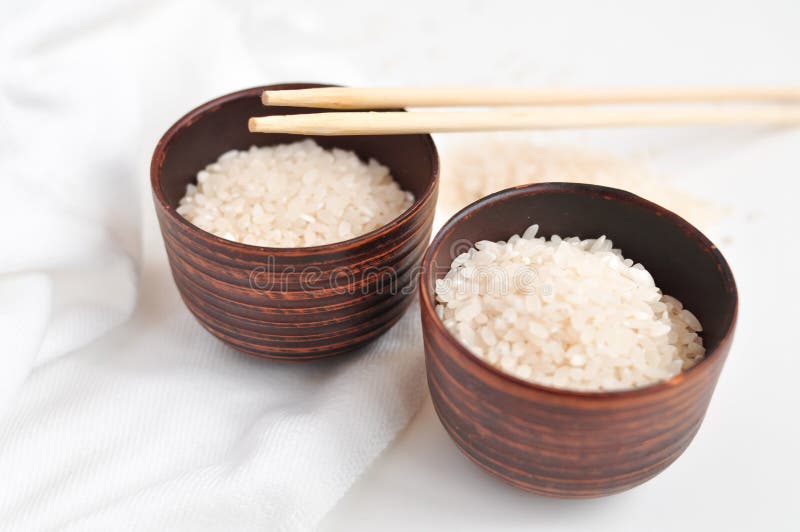 Round Rice on White Background Chinese Food Stock Image - Image of cook ...
