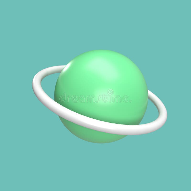 Round with Ring 3d Model Cartoon Style. Render Illustration Stock ...