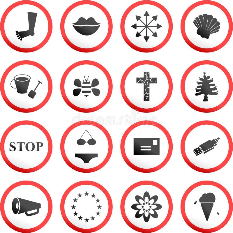 Round road signs stock vector. Illustration of hands, garbage - 5749077