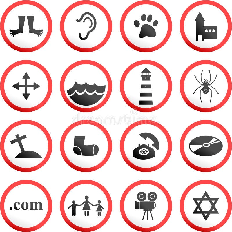 Round road signs stock illustration. Illustration of isolated - 5756769