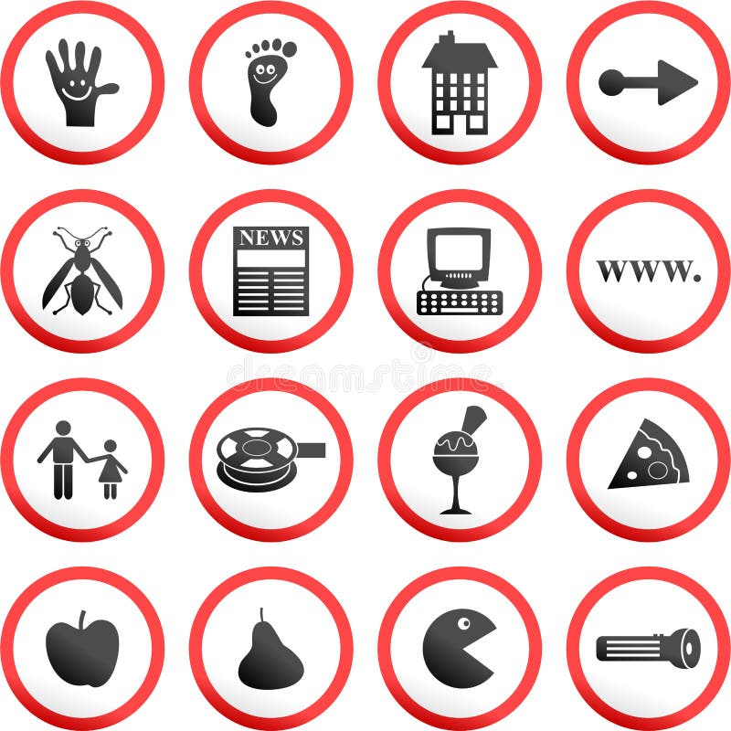 Round road signs stock illustration. Illustration of icons - 5757034
