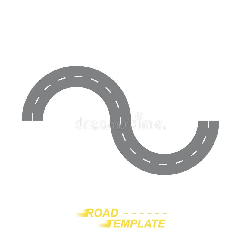 A Round Road Template on a White Background. Flat Illustration EPS 10 ...