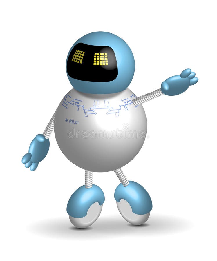 Humanoid Robot on Light Blue Background Stock Illustration ...