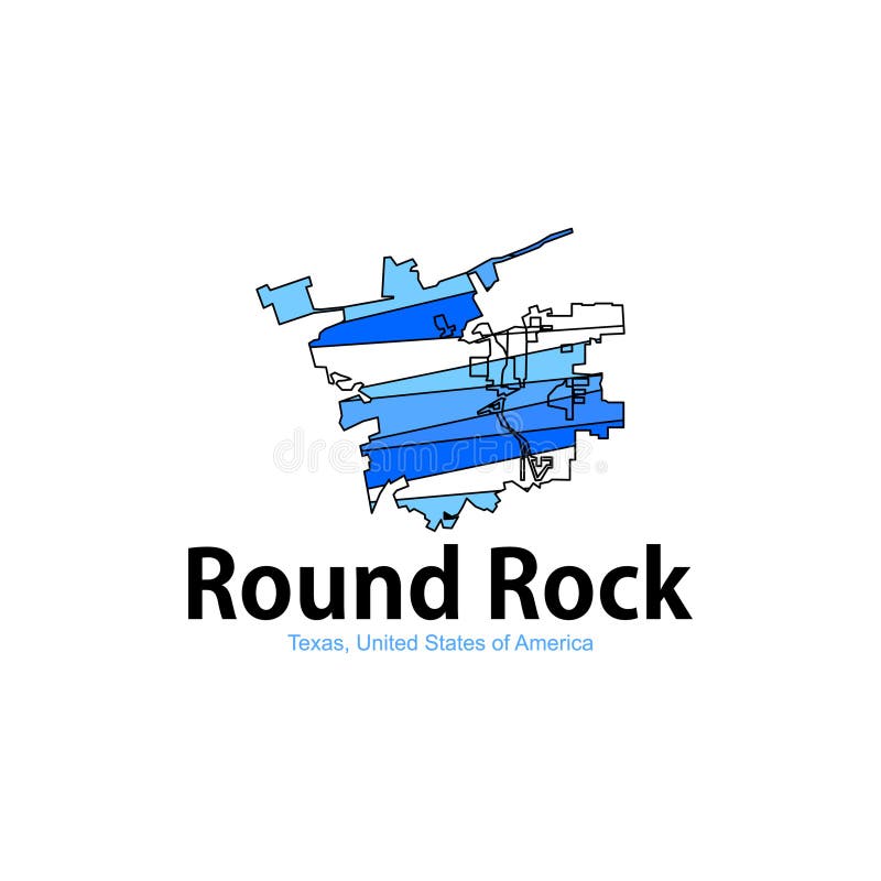 Round Rock Texas City Map America Geometric Logo Stock Vector ...