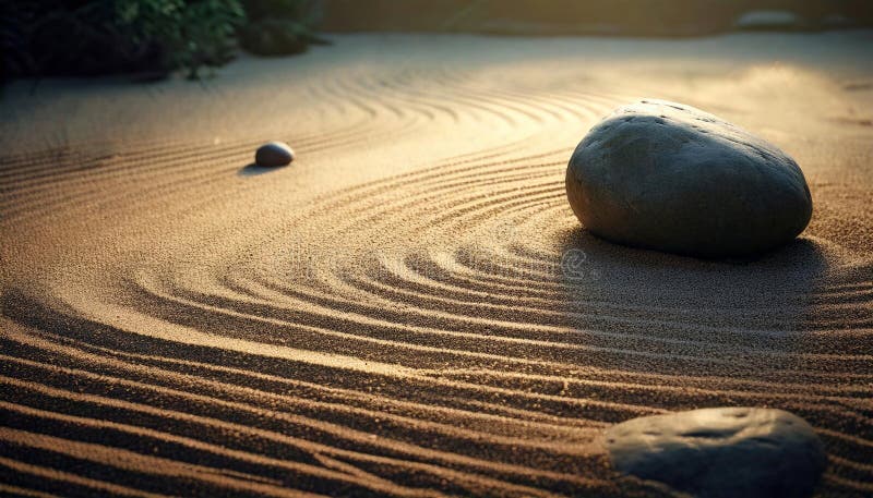 Round Rocks Decorated in the Garden Stock Illustration - Illustration ...