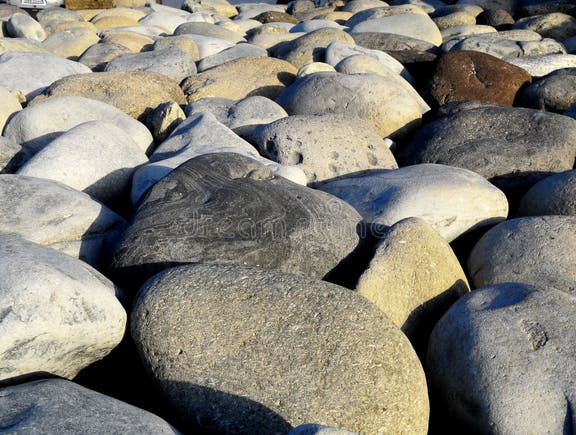 Round Rocks Smoothed by the Water Stock Image - Image of material ...