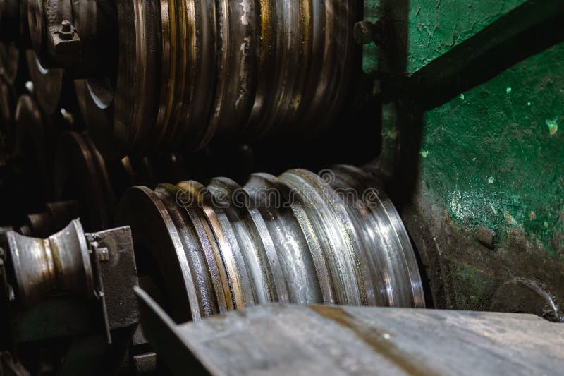 Round Rolls of a Rolling Mill for Cold Rolling of Steel Stock Image ...