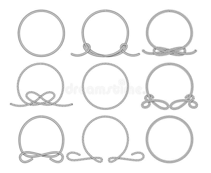 Round rope frames stock vector. Illustration of loop - 318879095