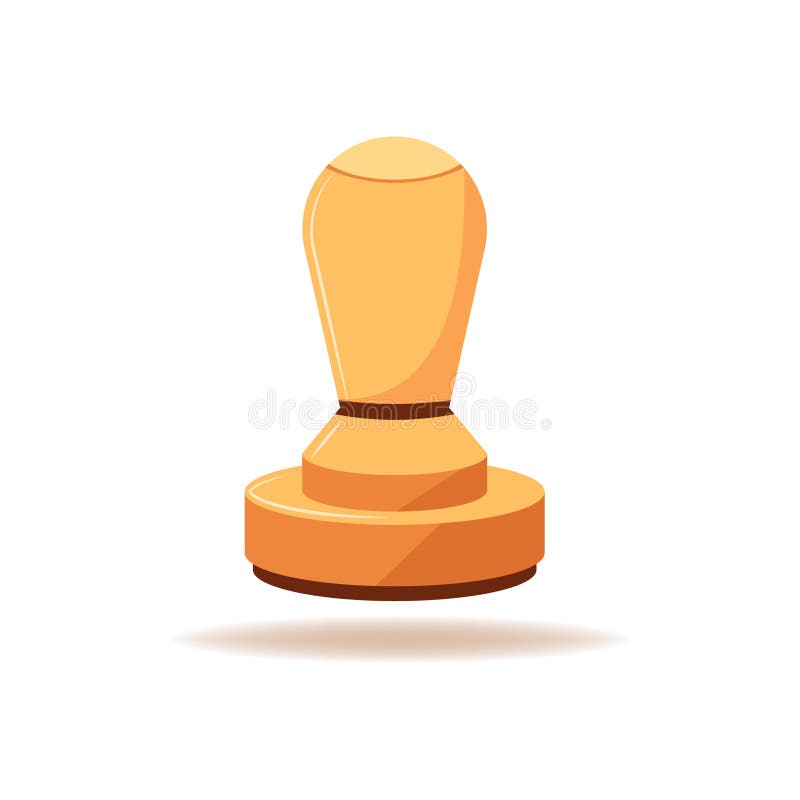 Round Rubber Stamp with Handle Stock Vector - Illustration of isolated ...