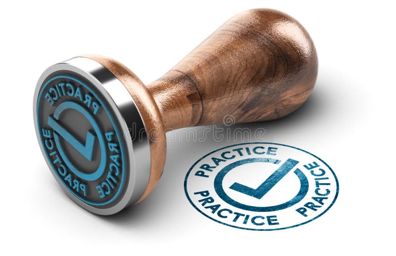 Practice Stamp Over White Background. Stock Illustration - Illustration ...