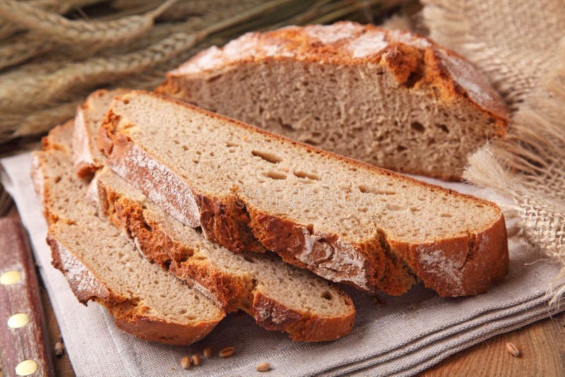 Round rye bread stock image. Image of grain, closeup - 18821389