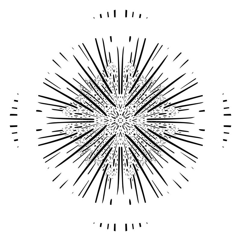 Round Sacred Black and White Symbol Stock Vector - Illustration of ...