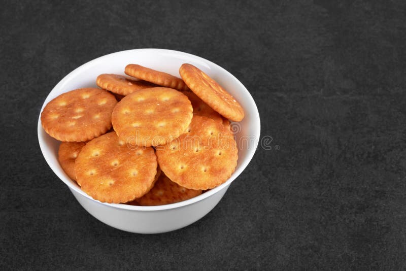 Round salted cracker stock photo. Image of macro, salted - 253861590
