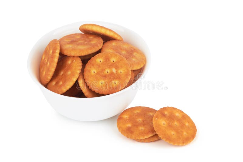 Round salted cracker stock image. Image of cracker, crunchy - 253861587
