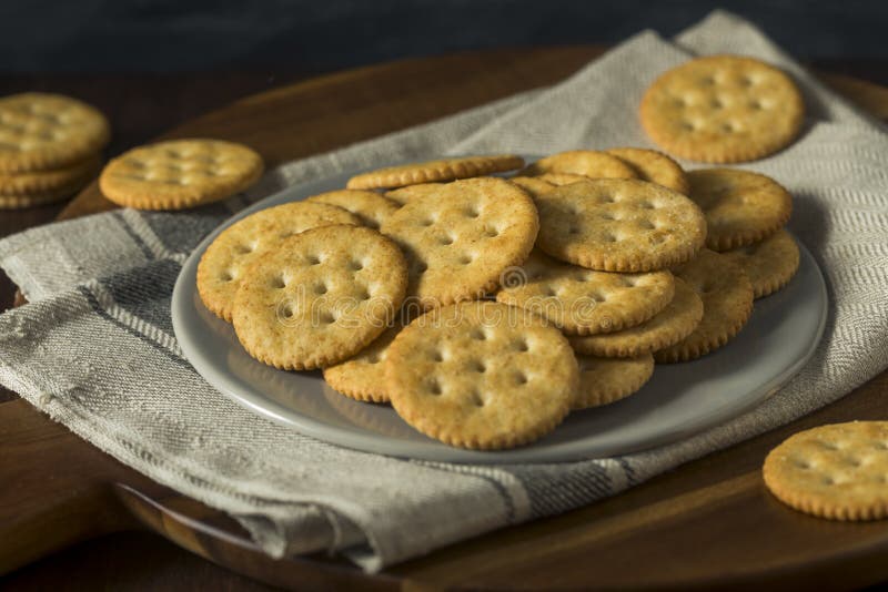 Round Salted Homemade Crackers Stock Photo - Image of biscuit, cracker ...