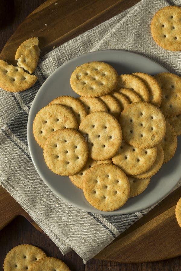 Round Salted Homemade Crackers Stock Photo - Image of diet, nutrition ...