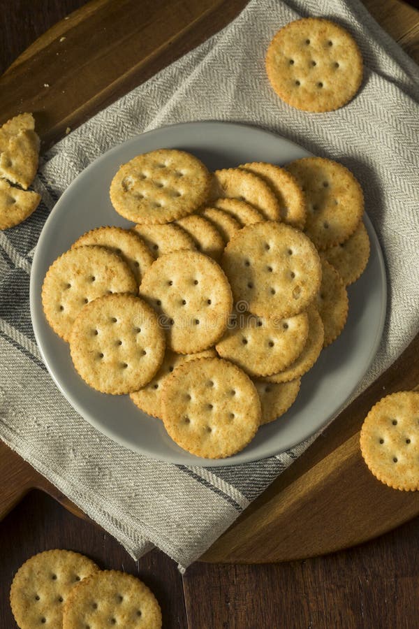 Round Salted Homemade Crackers Stock Image - Image of crispy, appetizer ...