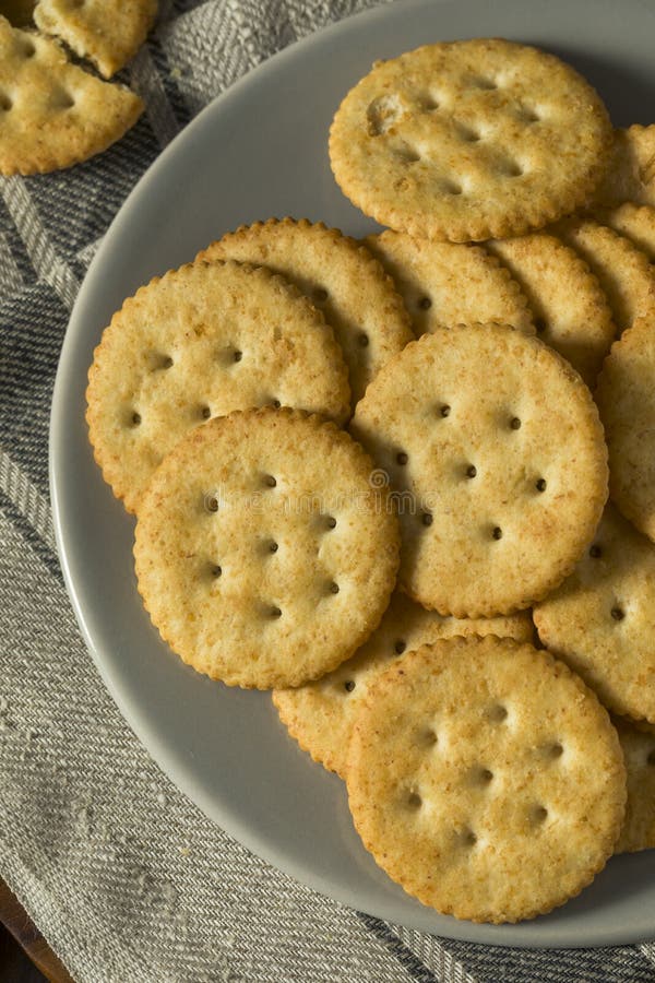 Round Salted Homemade Crackers Stock Photo - Image of baked, crackers ...