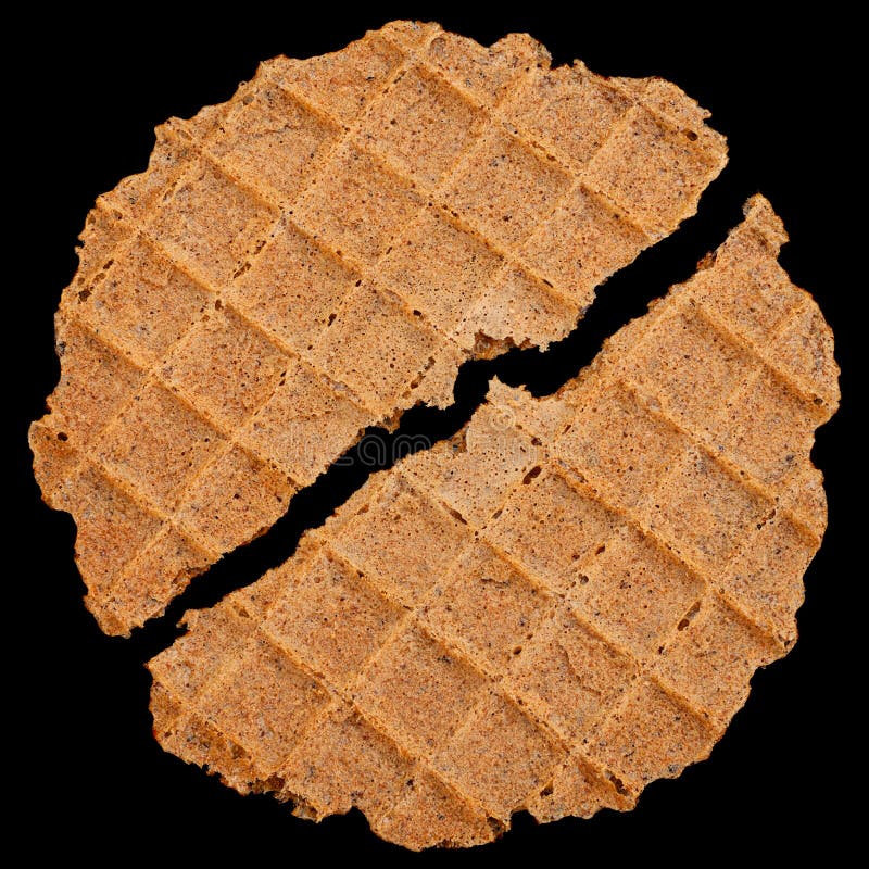 Round Salted Wafer on Black Stock Image - Image of wafers, wafer: 78362585