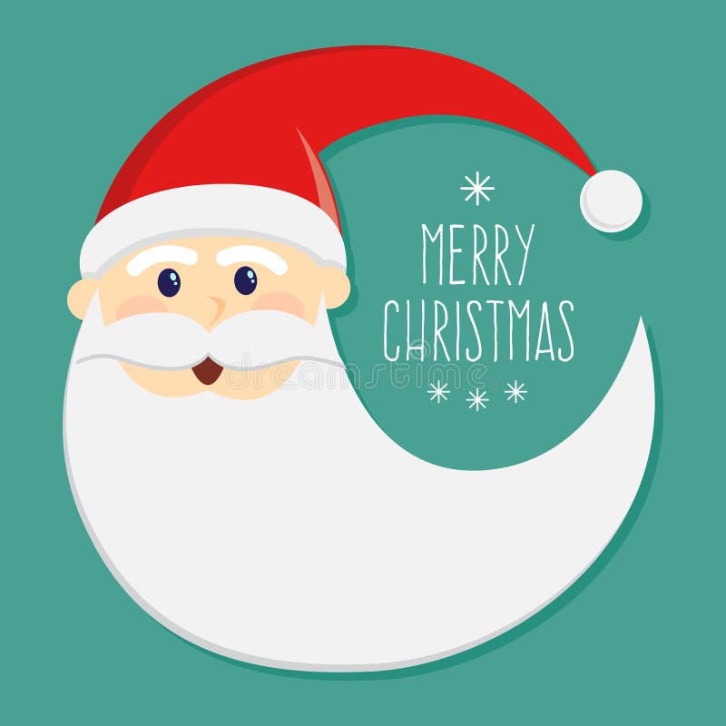 Round Santa Claus Face Christmas Greetings Stock Vector - Illustration ...