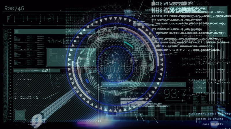 Round Scanner Over Globe of Network of Connections and Digital ... Round Scanner Over Globe of Network of Connections and Digital ...