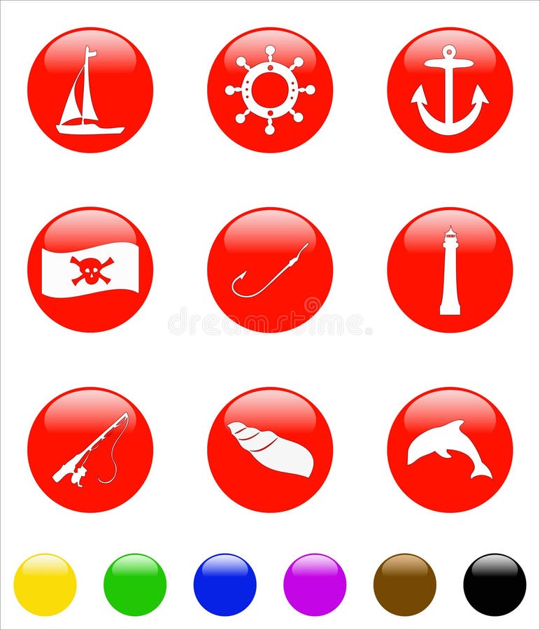 Round sea icon stock vector. Illustration of fishing, compass - 4907698